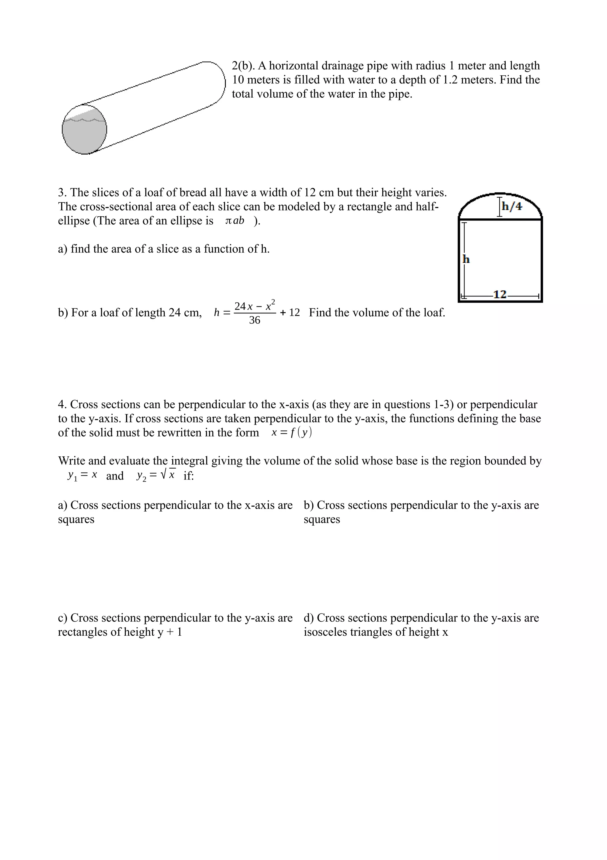 Solids of known cross section WS | PDF