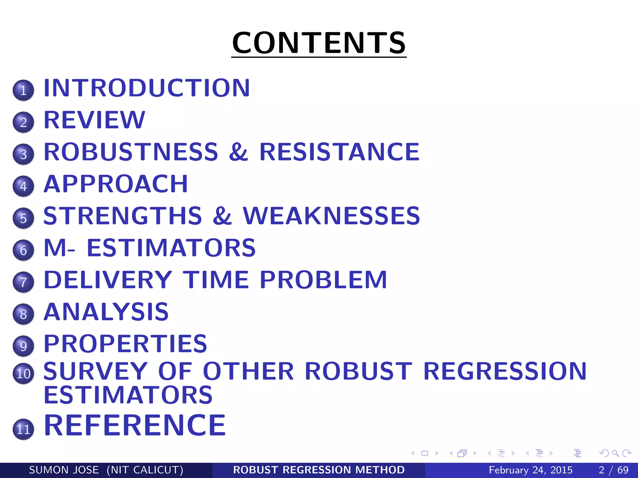 Seminar on Robust Regression Methods | PDF
