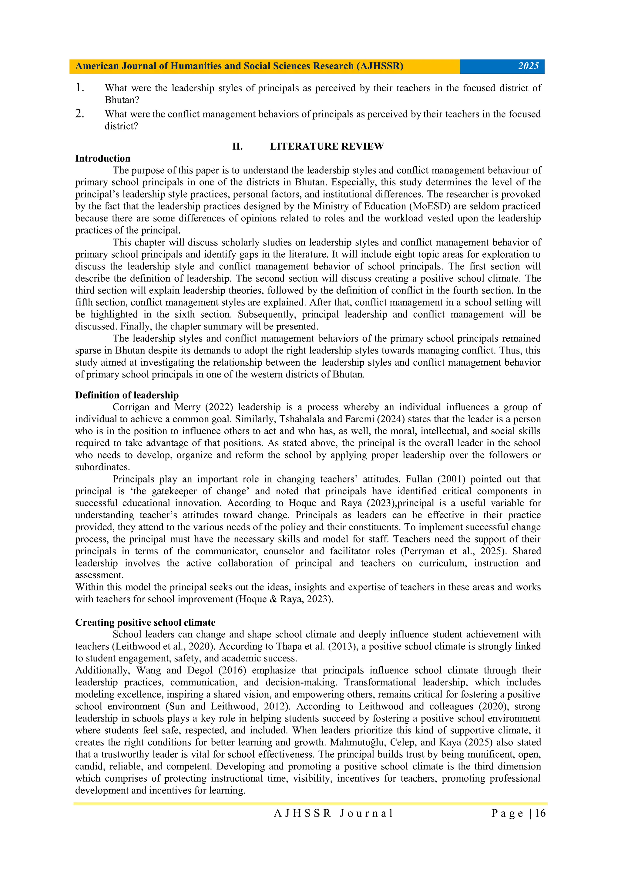 The Relationship Between Leadership Styles and Conflict Management Behaviours of Primary School ...