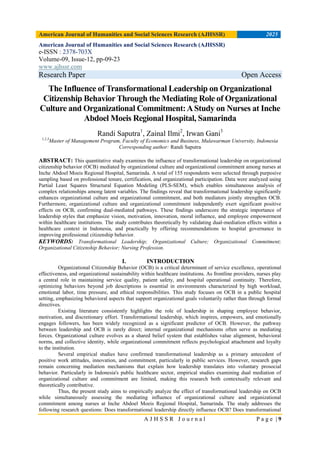 The Influence of Transformational Leadership on Organizational ...