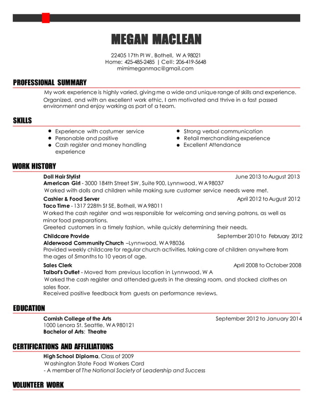 Megan Maclean Resume 2 | DOCX | Education