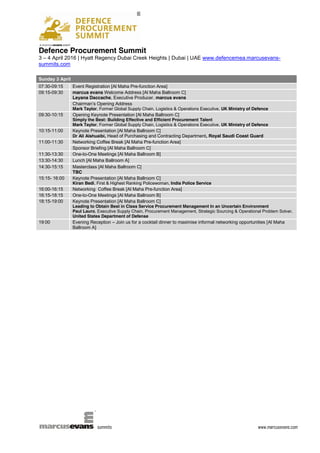 Defence Procurement 2016 Agenda | PDF | Business Expos & Conferences ...