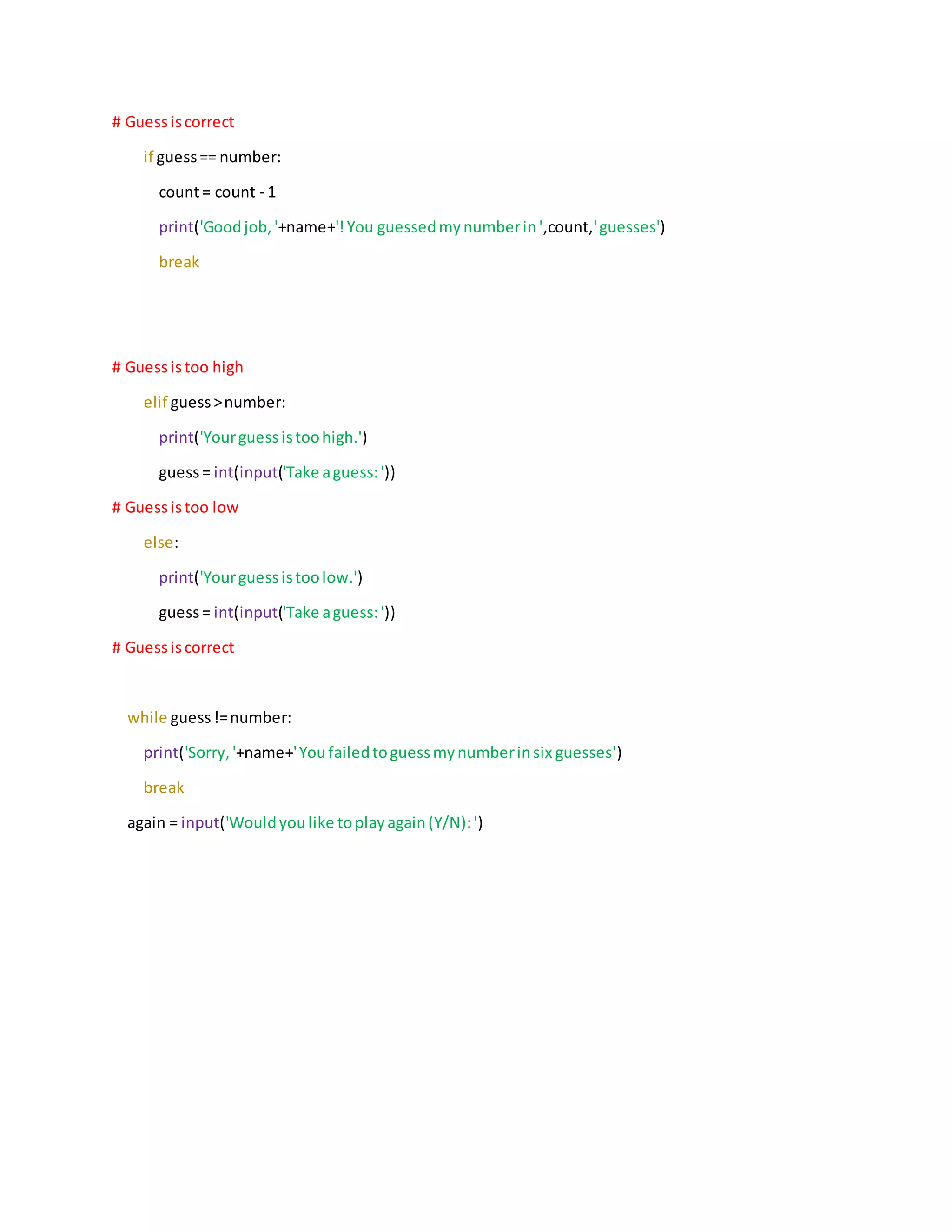 Guess a number game v1.10 | Programming Languages | Computing