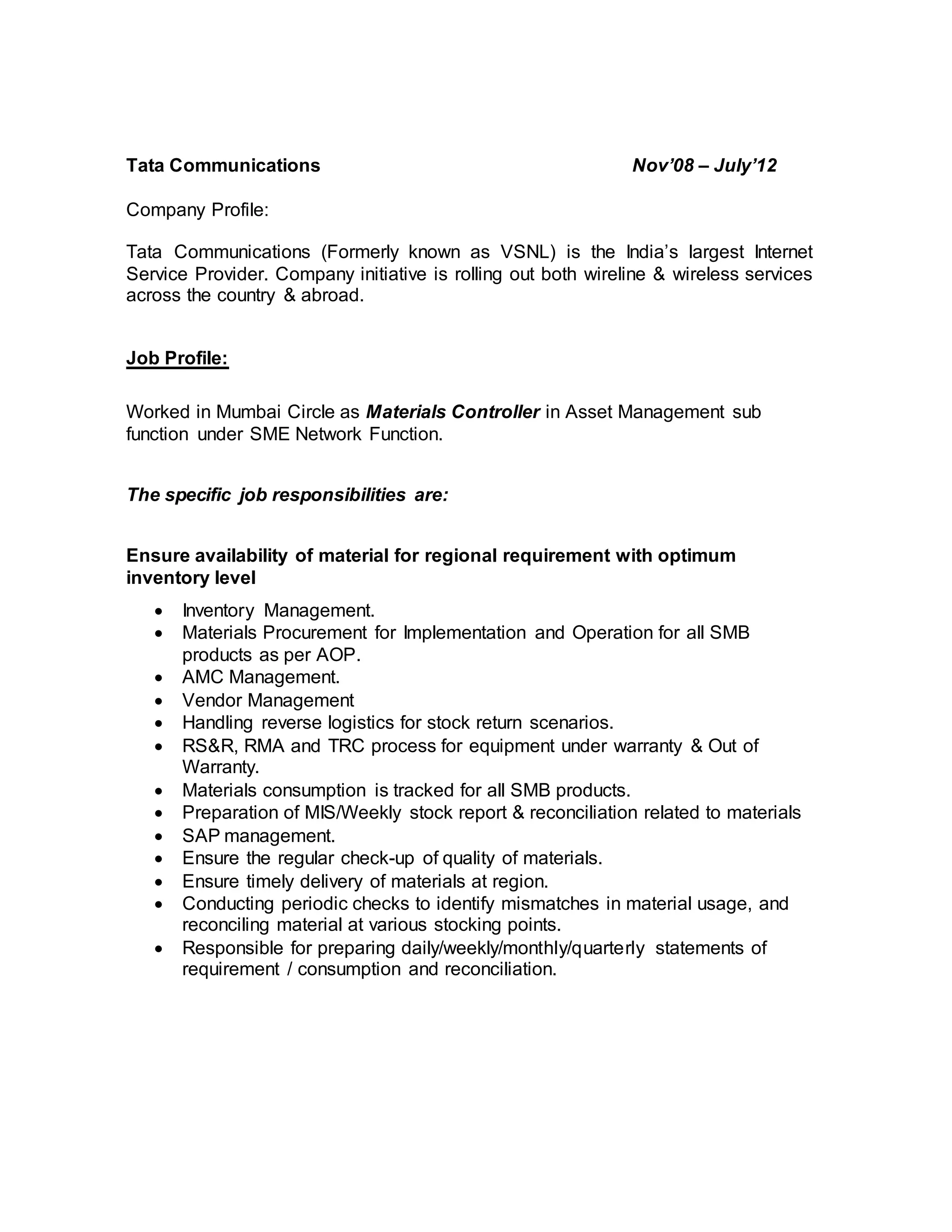 Resume_Sachin Mhatre | DOCX