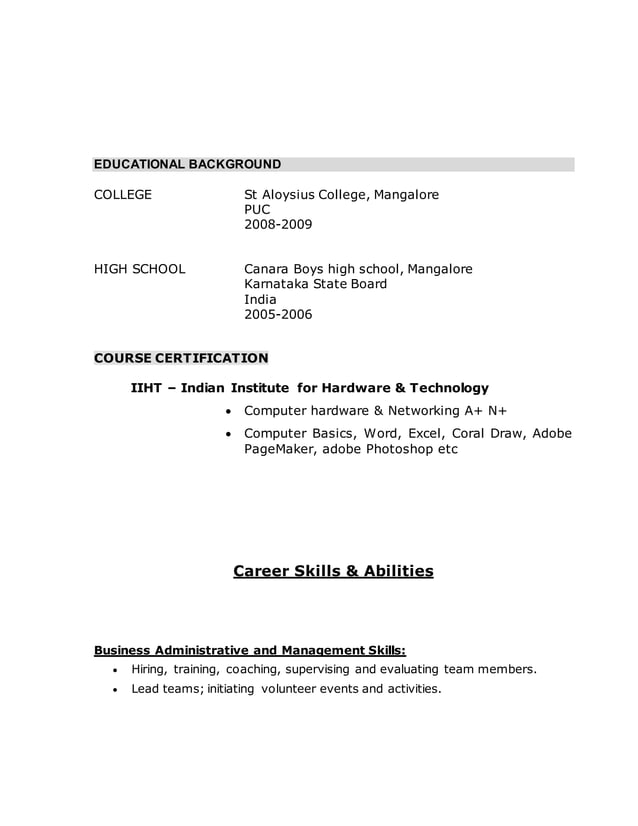 Nithin CV 2015 | PDF