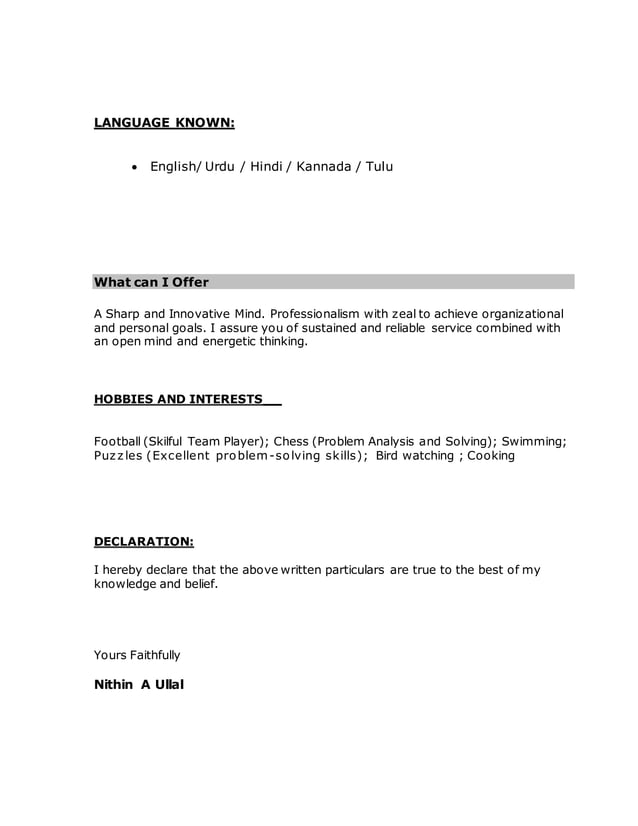 Nithin CV 2015 | PDF