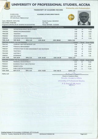 UPSA Cert & Transcript | PDF
