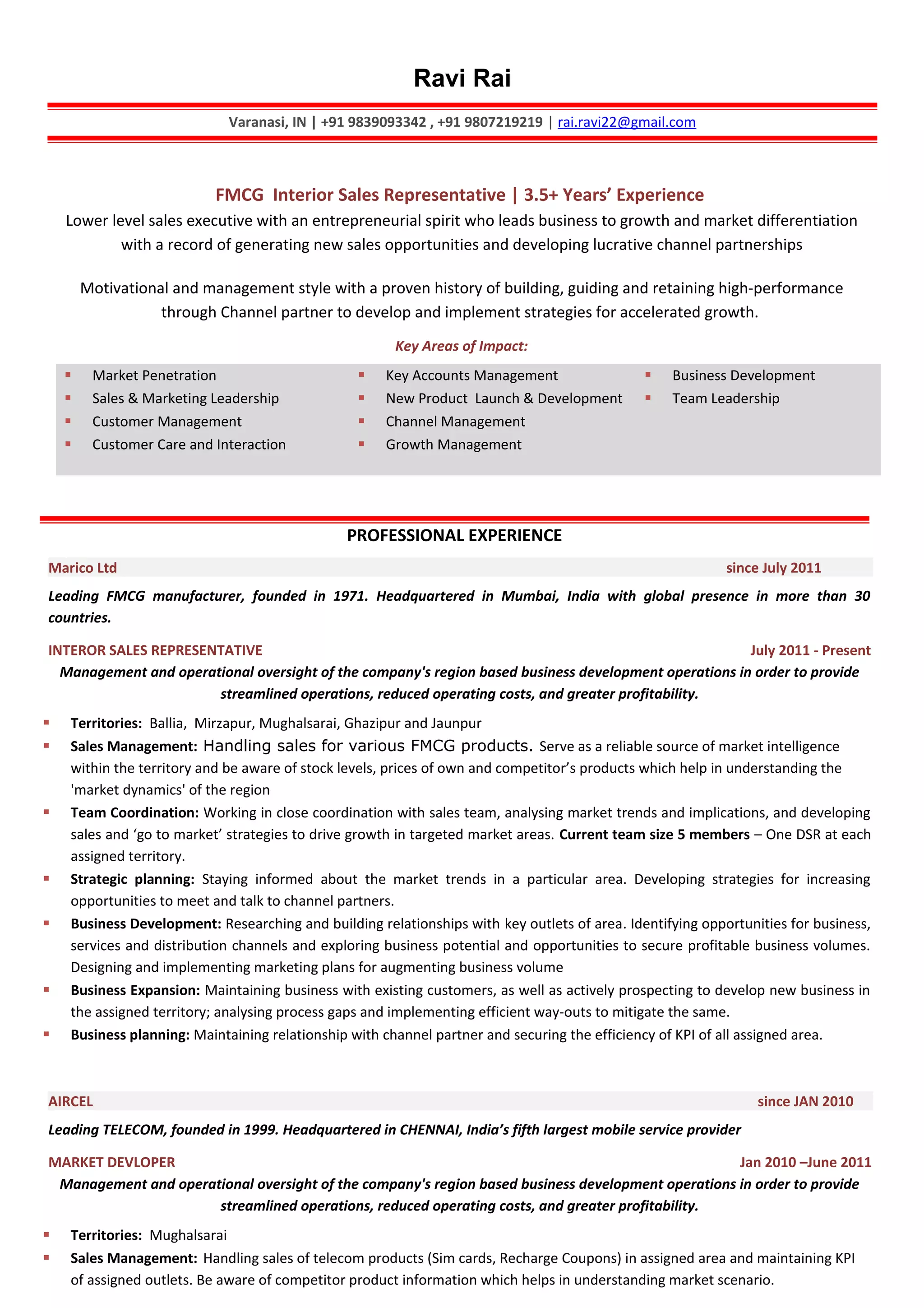 RAVI RAI RESUME | PDF RAVI RAI RESUME | PDF