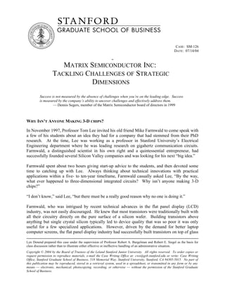 Stanford Case Study A | PDF