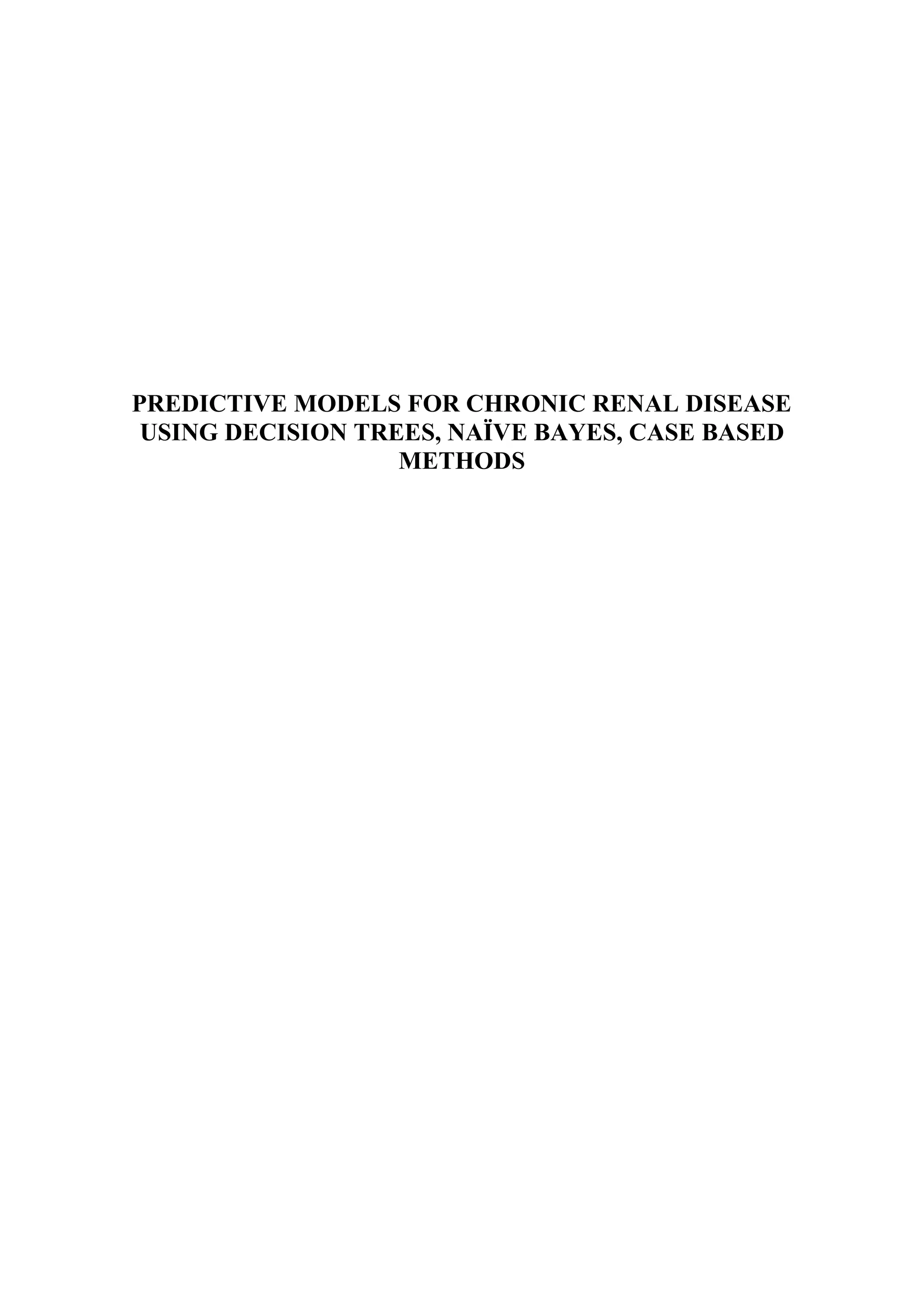 Thesis- Predictive Models | PDF