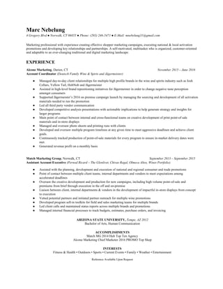 Marc Nebelung 2016 Resume | PDF