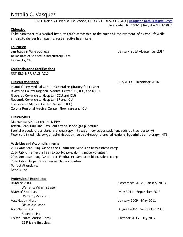 Natalia Vasquez resume HCA