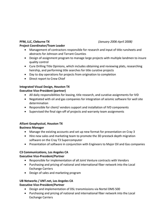Mark C Icenhower Landman Resume 2015_ | DOC | Business Utilities | Business