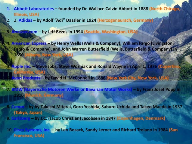 Famous Companies and their Founders | PPTX | Large Business | Business