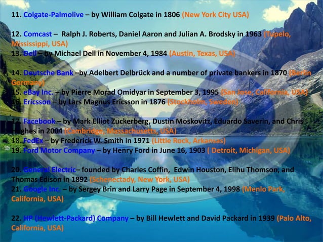 Famous Companies and their Founders | PPTX | Large Business | Business
