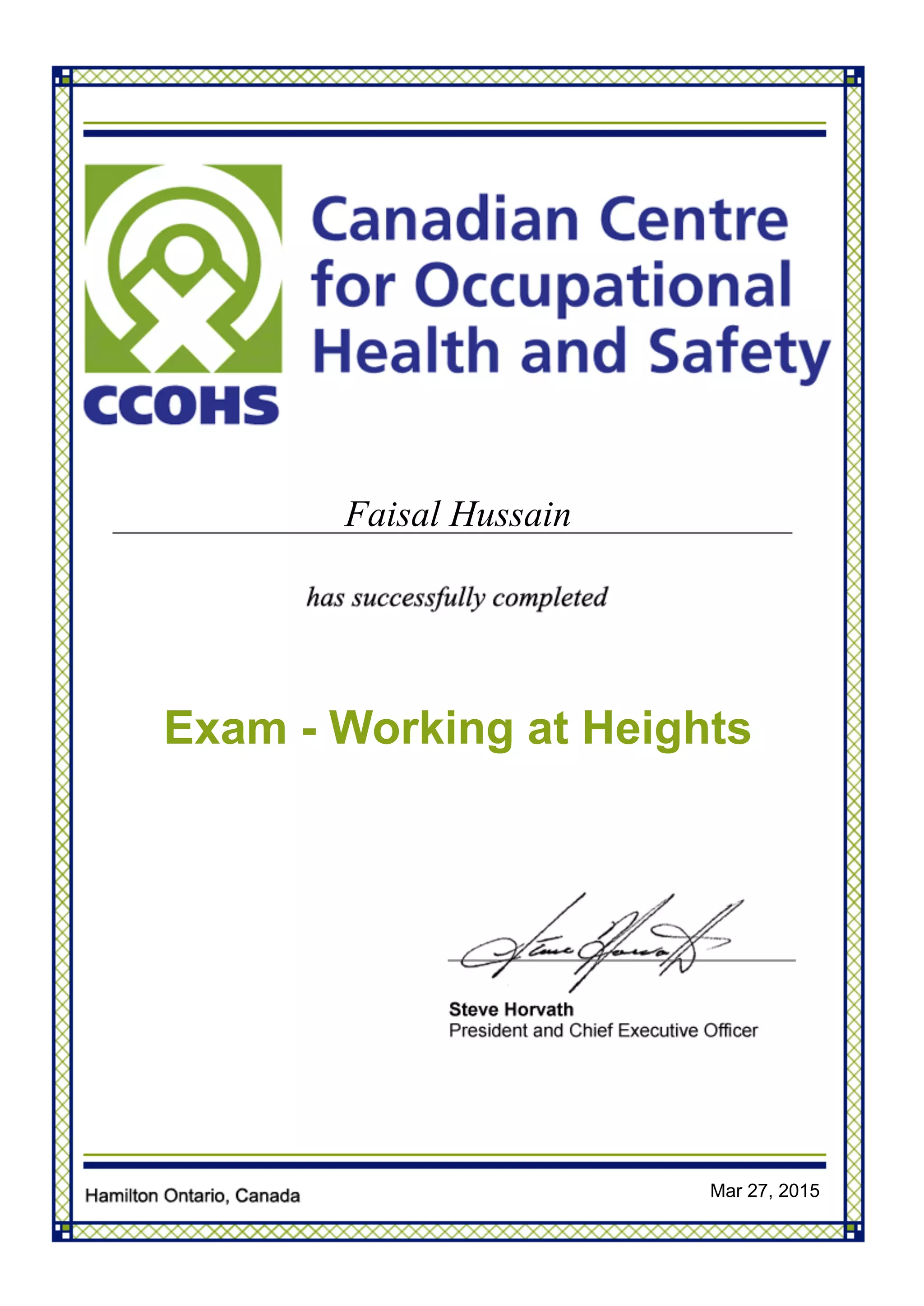 certificate working at heights | PDF