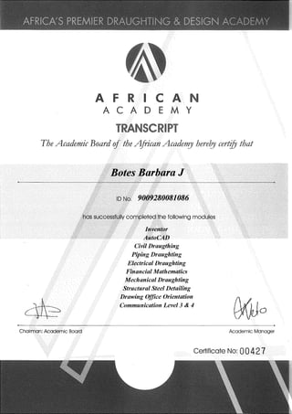 African Academy Transcript | PDF