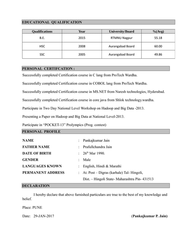 PANKAJ_(RESUME) | PDF
