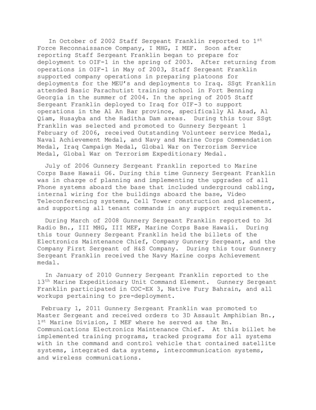 Master Sergeant Eric W biography | PDF