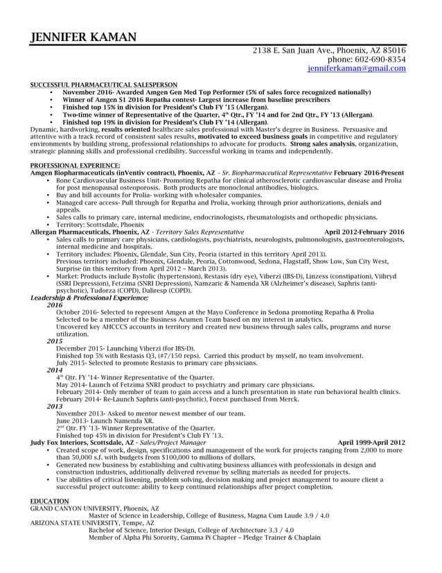 Jennifer Kaman Pharmaceutical Resume 12-16 | PDF