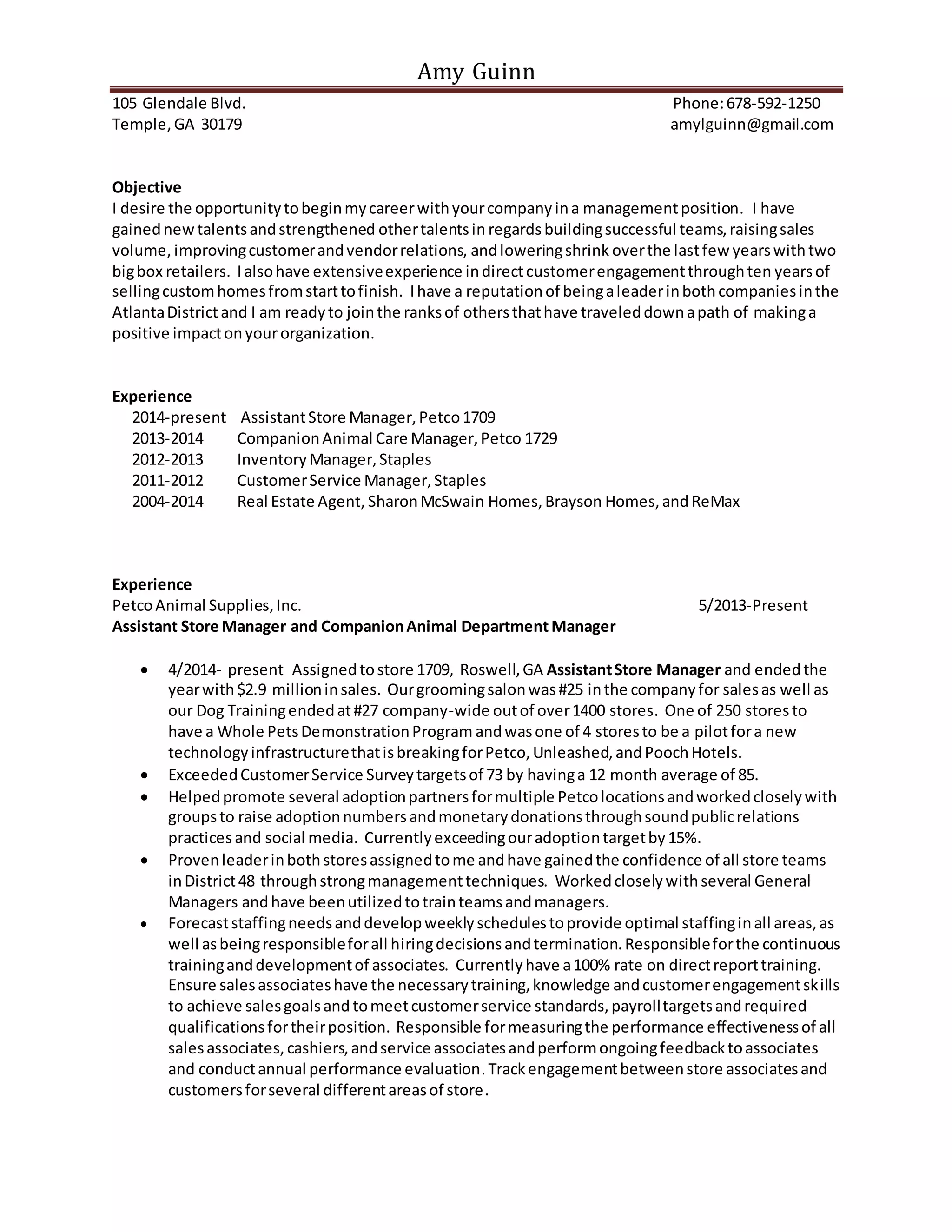 Amy Guinn Resume 1 | DOCX