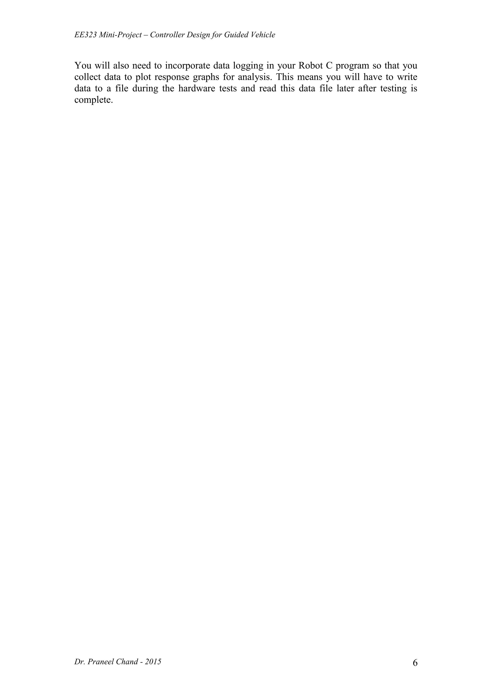 EE323 Mini-Project - Line tracing robot | PDF