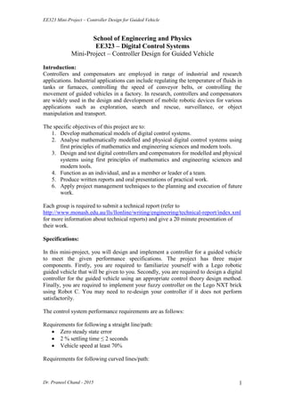 EE323 Mini-Project - Line tracing robot | PDF