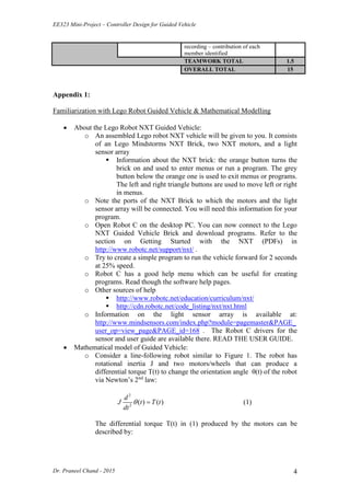 EE323 Mini-Project - Line tracing robot | PDF