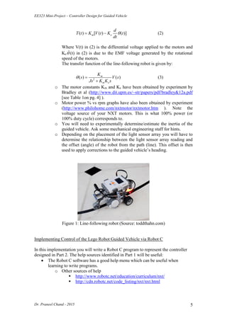 EE323 Mini-Project - Line tracing robot | PDF