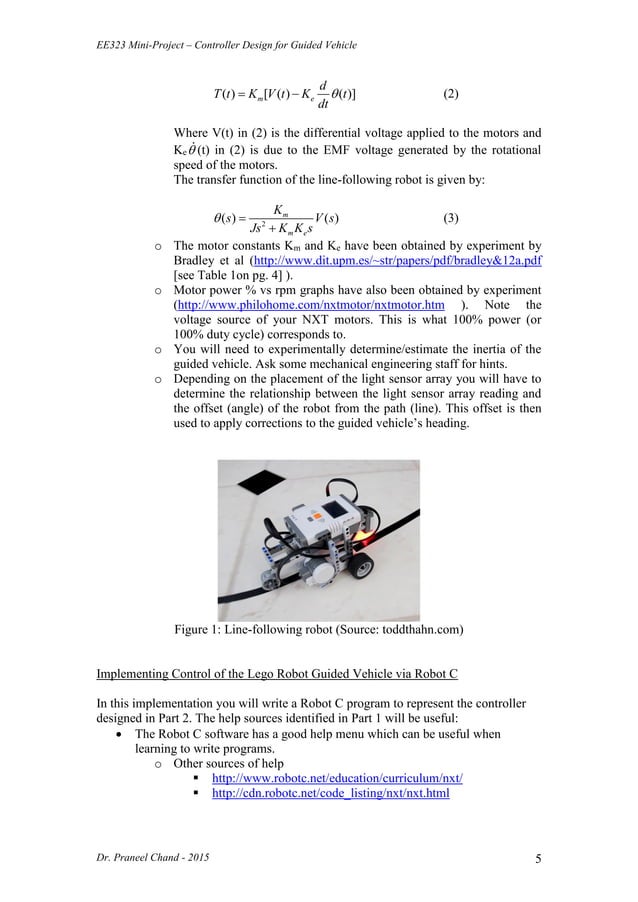 EE323 Mini-Project - Line tracing robot | PDF | Robotics | Technology & Computing