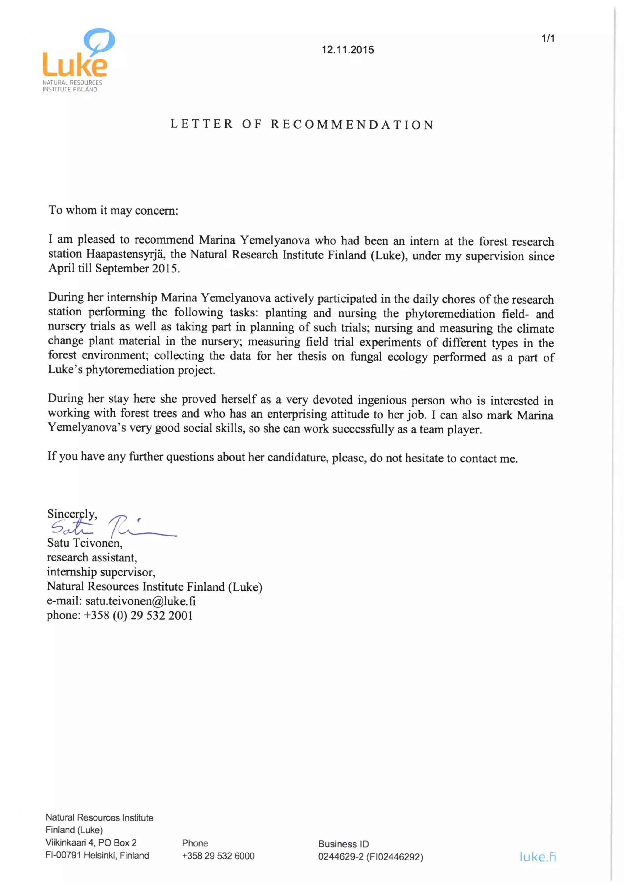 Reference letter | PDF