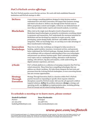 FinTech Overview Brochure | PDF | Financial Industry | Industries