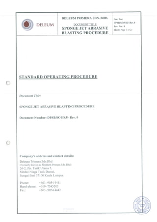 SOP BLASTING | PDF | Free Download