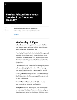 World's greatest athlete: Ashton Eaton golden again, ties Olympic ...