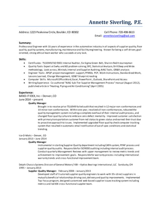 Annette Siverling Resume | PDF