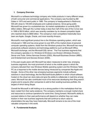 Microsoft Company Analysis | PDF