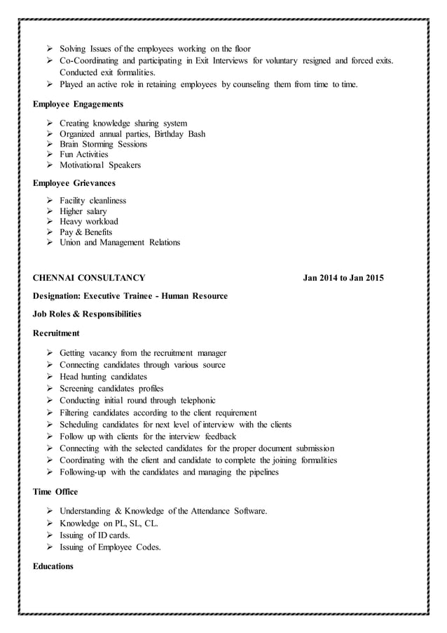 Kavitha HR Executive CV (1) | PDF