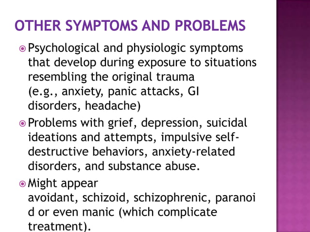 Acute Stess Disorders and Post-traumatic Stress Disorders | PPTX