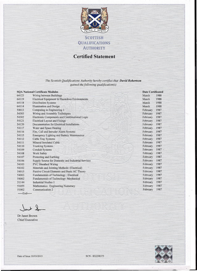 SQA Qualifications - Certificate List0001 | PDF