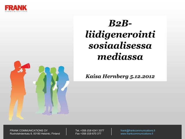 B2B-liidigenerointi sosiaalisessa mediassa | PPT
