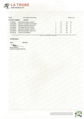 PWS - Academic Record | PDF