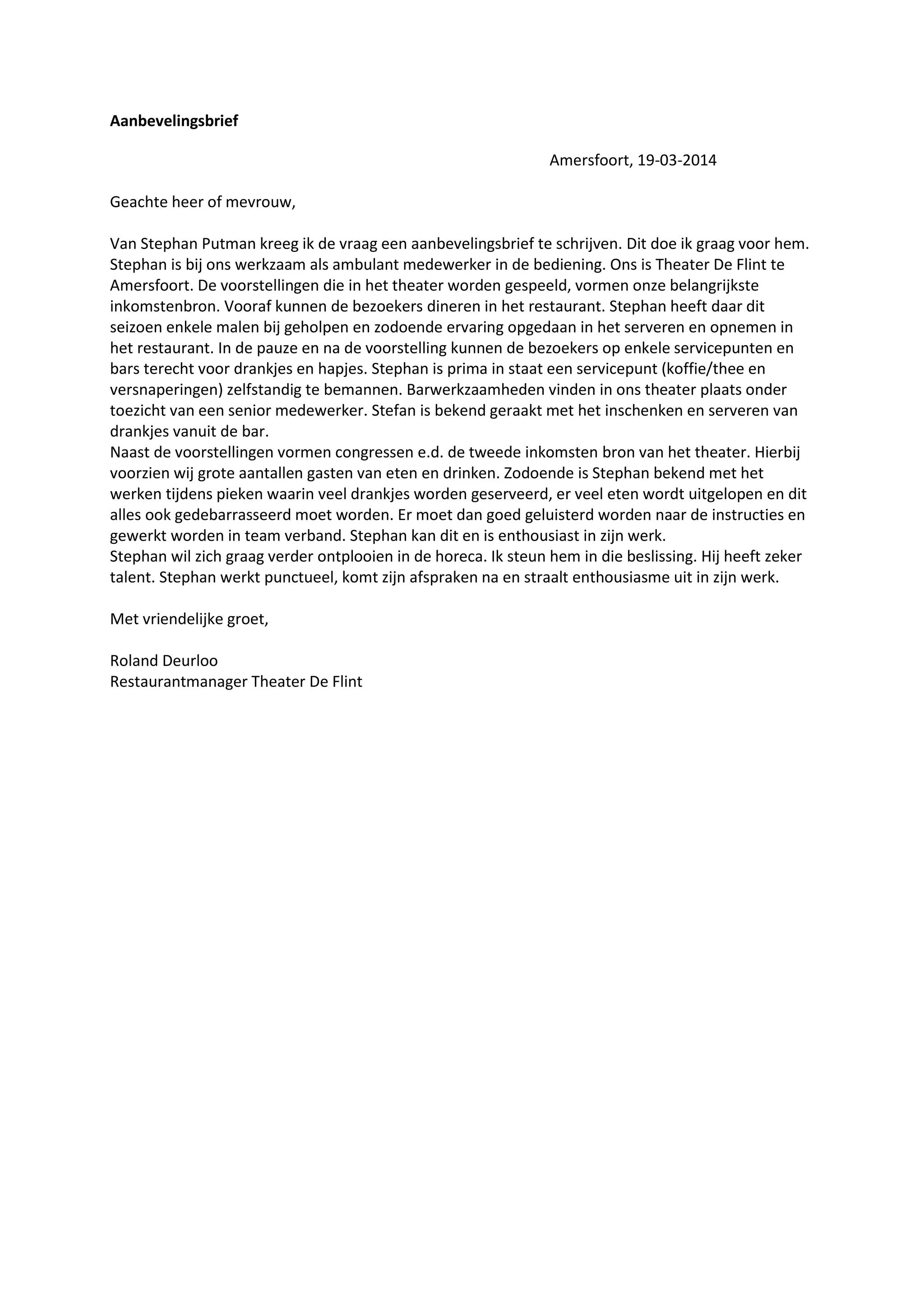Aanbevelingsbrief | PDF