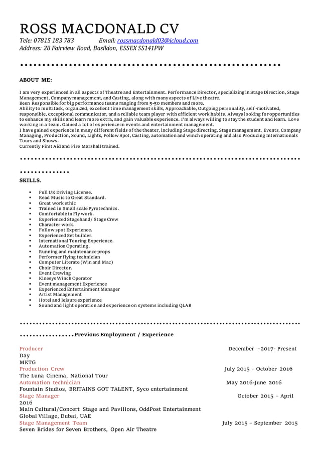 Ross Macdonald 2017 CV | PDF