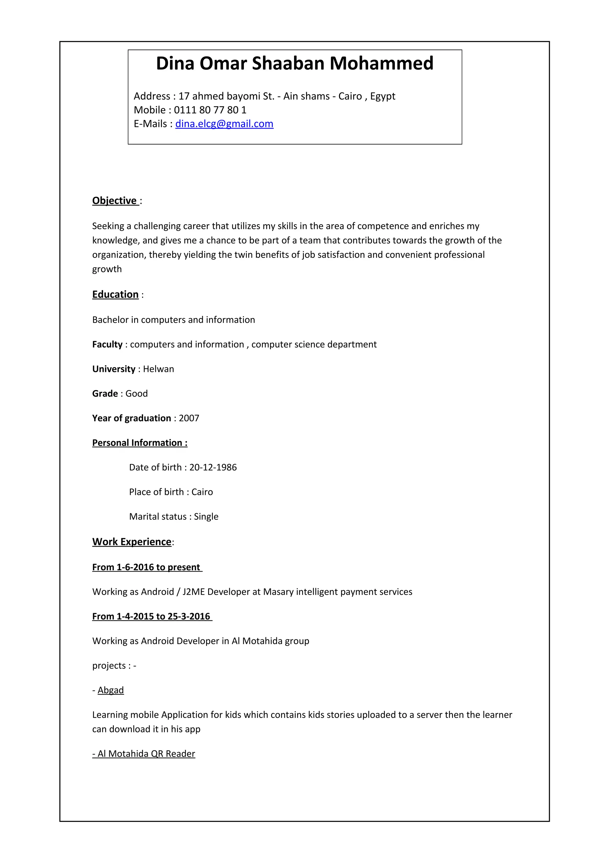 Dina Omar Shaaban Mohammed | DOC