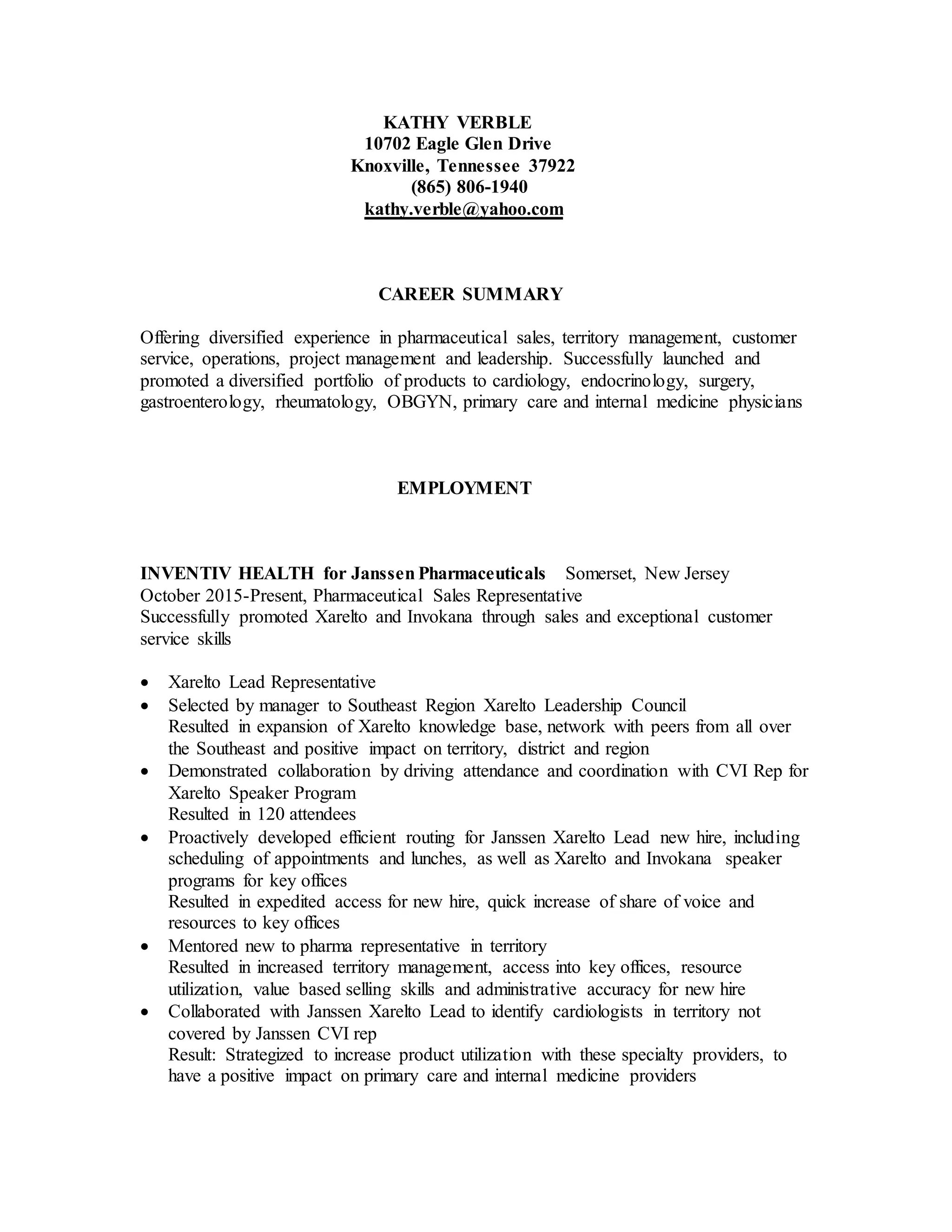 Kathy Verble Resume 2016 | DOCX