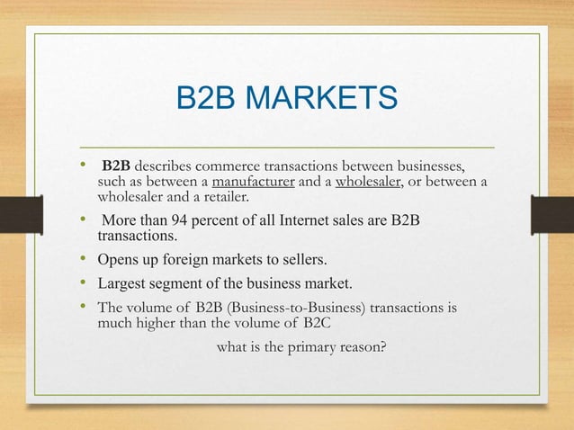 B2B MARKET STRUCTURE | PPT