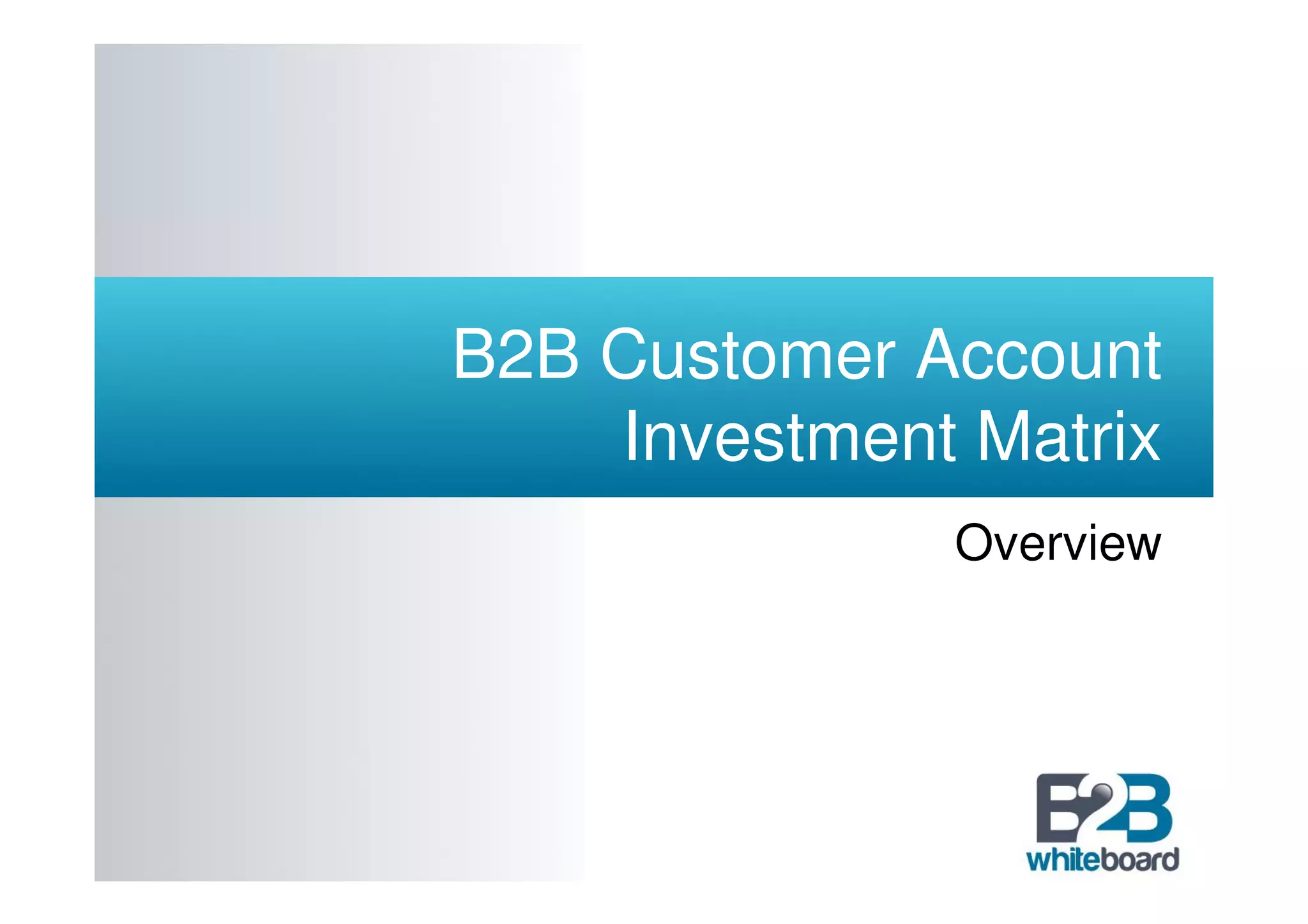 B2B Customer Account Investment Matrix | PDF