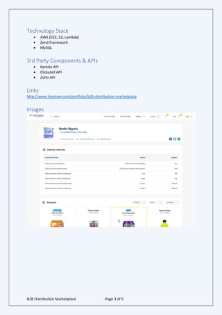 B2B Distribution Marketplace | PDF | Retail Industry | Industries