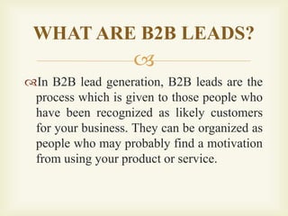 B2B Lead Generation | PPT