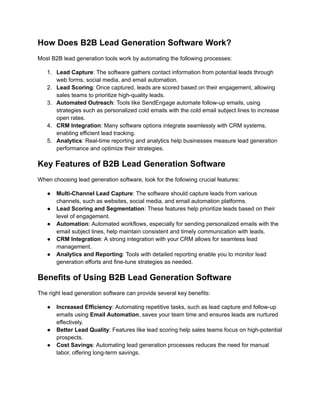 B2B Lead Generation Software: A Complete Guide For Beginners | PDF